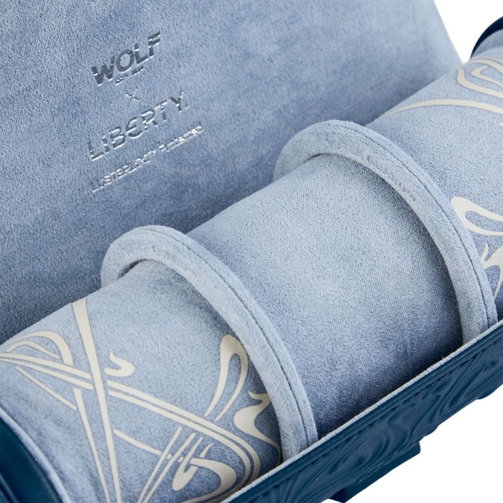 WOLF X LIBERTY All Over Ianthe Triple Watch Roll - Navy - ONLINE EXCLU ...