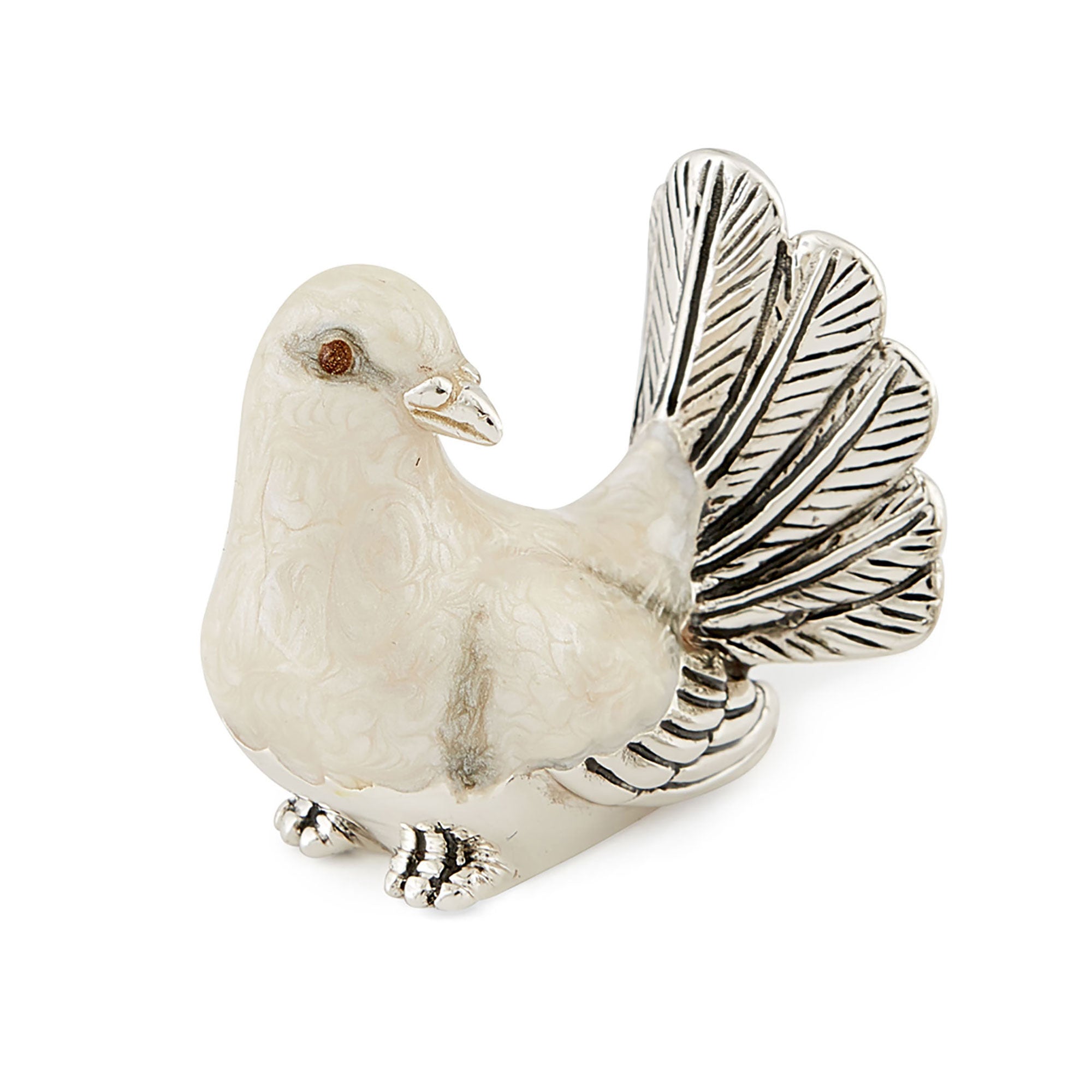 Saturno Silver Enamel White Dove ST298-2 – Michael Jones Jeweller