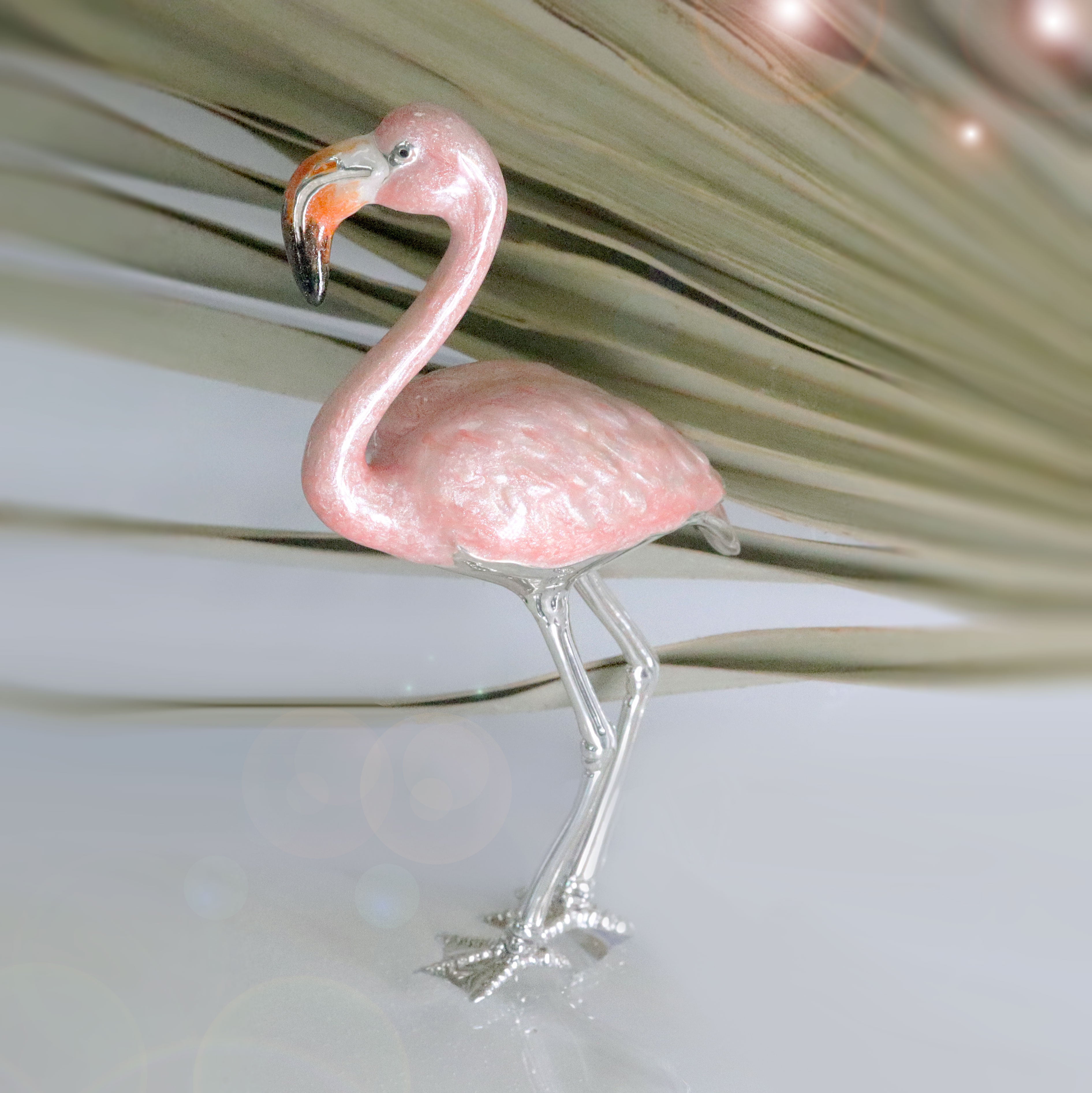 Saturno Silver Enamel Pink Flamingo ST374-2 – Michael Jones Jeweller